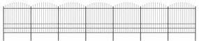 Zahradní plot s kopím nahoře ocelový 1172 x 200 cm černý 277754