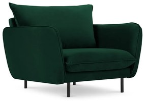 Tmavě zelené sametové křeslo Vienna - II. jakost – Cosmopolitan Design