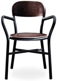 MAGIS - Židle PIPE s dřevěným sedákem a područkami