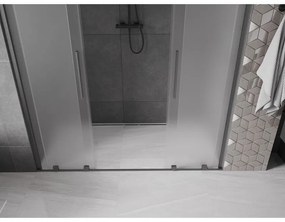 Mexen Velar Duo, posuvné sprchové dveře do otvoru 170 cm, 8mm sklo námraza, grafit broušený, 871-170-000-32-66
