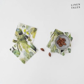 Zelené látkové podtácky v sadě 4 ks Lotus – Linen Tales