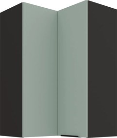 ARIA sc | horní kuchyňská skříňka 60x60 GN-90 2F (90°) rohová s policemi | VYSOKÁ | 60x60 cm | černá/aquamarine