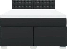 Box spring postel s matrací černá 140 x 190 cm umělá kůže 3288420