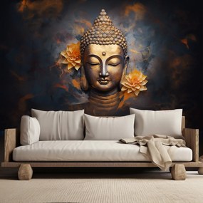 Gario Fototapeta Zlatý Budha a květiny Materiál: Vliesová, Rozměry: 200 x 140 cm