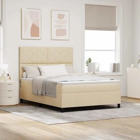 Postel s boxspringem s čelo Krémová 160 x 200 cm textil 3339481