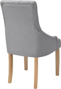 Jídelní židle 6 ks světle šedé textil 274422