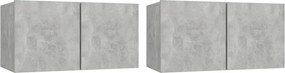 4dílný set TV skříněk betonově šedý kompozitní dřevo 3114529
