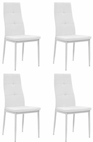 Jídelní židle 4 ks bílé umělá kůže,  246190