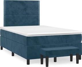 Box spring postel s matrací tmavě modrá 120 x 200 cm samet 3137777