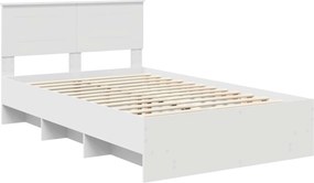 Rám postele s čelo Bílá 120 x 123 cm Kompozitní dřevo 3408872