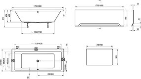 Ravak FORMY 01 170 x 75 cm C691000000 vana