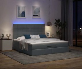 Osmanský rám postele s matrací tmavě šedá 160x200cm textil 3314018