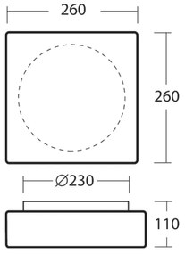 Osmont 41270 Lina 2, stropní/nástěnné svítidlo, 2x60W E27, opálové sklo, 26x26cm