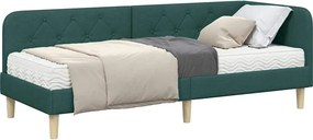Rohový rám postele Tmavě zelená 80 x 200 cm textil 3394105