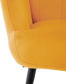 Křeslo s podnoží, žlutá Velvet látka/černá, HABEN