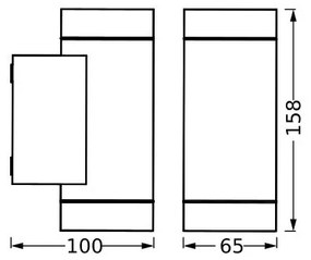 Ledvance - Venkovní nástěnné svítidlo ITYS 2xGU10/35W/230V IP65