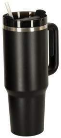 Creative Corner Termohrnek s brčkem a uchem termoska 1200ml černý
