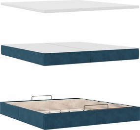 osmanská postel s matracemi a LED diodami tmavě modrá 200x200cm 3312648