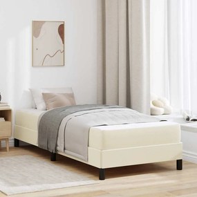 Rám postele s matrací Krémová 90 x 190 cm textil 3398605