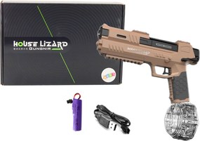 LEAN Toys Vodní pistole, automatická, hnědá, s průhlednou nádržkou