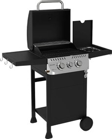 Velaco Plynový BBQ gril s boční plotýnkou, poličkou a krycí plachtou - APOLLO-A, 2+1 hořák