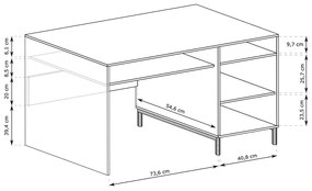 STYLES k | psací stůl LS-12 | 120 cm | 3D povrch | kašmír