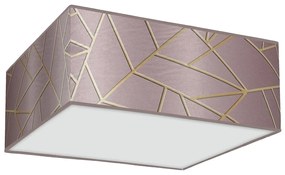 Stropní svítidlo Ziggy Square, 1x růžové/zlaté textilní stínítko, (bílé plexisklo), (50 cm)