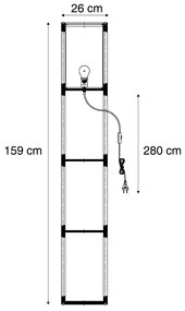 Moderní stojací lampa dřevěná s béžovým stínidlem - Stojan