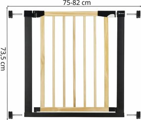 Bezpečnostní zábrana 75-82 cm SPRINGOS BABYLOCK hnědá/černá