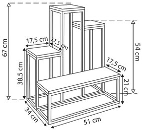 Stojan na květiny ANTIRES černý mramor