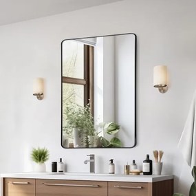 čtvercové nástěnné zrcadlo 61 × 91,4 cm zrcadlo s rámem z hliníkové slitiny