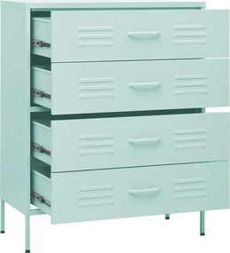 Komoda se zásuvkami mátová 80 x 35 x 101,5 cm ocel 336203