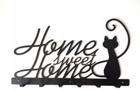 RMP Nástěnný kovový věšák Home sweet home 40x28x3cm černý