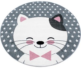 Dětský kusový koberec Kids 550 Pink | růžový Typ: kulatý 120 cm
