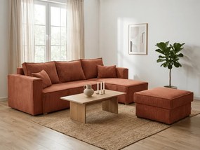 Taburet SMART COSARO XL s úložným prostorem 71x71 cm, terakotový