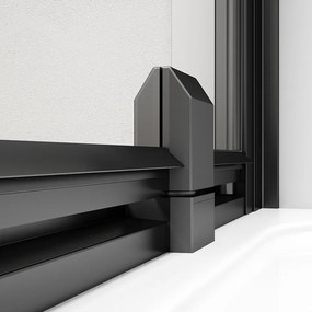 Polysan Polysan, EASY BLACK otočné sprchové dveře 760-900mm, sklo Brick, EL1638B