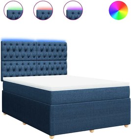 Box spring postel s matrací modrá 160x200 cm textil 3294420