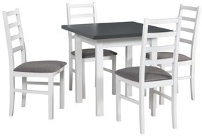Jídelní stůl MAX 7 deska stolu bílá, nohy stolu sonoma