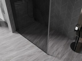Mexen, Mexen Kioto-F sprchová stěna s rámem 90 x 202 cm, grafit 8 mm, pistolový kov - 800-090-104-95-40