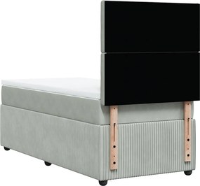 Box spring postel s matrací světle šedá 100x200 cm samet 3292274