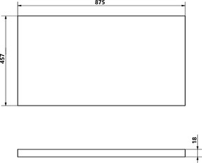 Aqualine Altair deska 87,5x45,7 cm antracit břidlice černá AI892