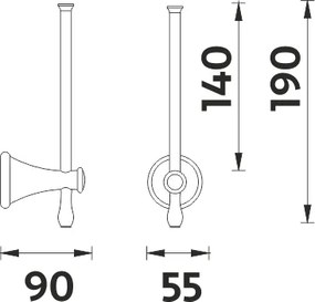 Nimco LADA retro držák na toaletní papír rezervní LA 19055R-65