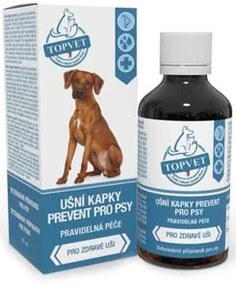Ušní kapky Prevent pro psy TOPVET 50ml