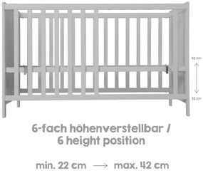 Šedá/taupe postýlka 60x120 cm Hamburg – Roba