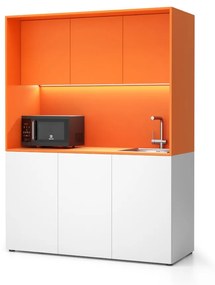 PLAN Kuchyňka NIKA se dřezem a baterií 1481 x 600 x 2000 mm, oranžová, pravé
