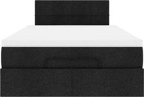 Osmanský postel s matrací černá 120x200 cm textil 3311451