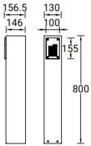 LGM RA-10751-W30-01 Venkovní stojací svítidlo RADO 1 BOLLARDS LED 4W 3000K 124lm IP65 černá RAL9011 - LIGMAN
