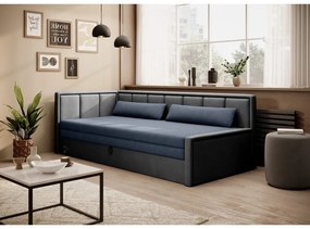 Modrá/šedá žinylková rozkládací/s úložným prostorem pohovka 214 cm Fulgeo – ELTAP