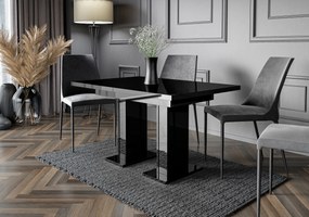 Jídelní stůl Gilnar (lesk černý) (pro 4 až 6 osob). 1055170