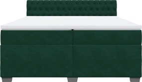 Box spring postel s matrací tmavě zelená 200x200 cm samet 3286411